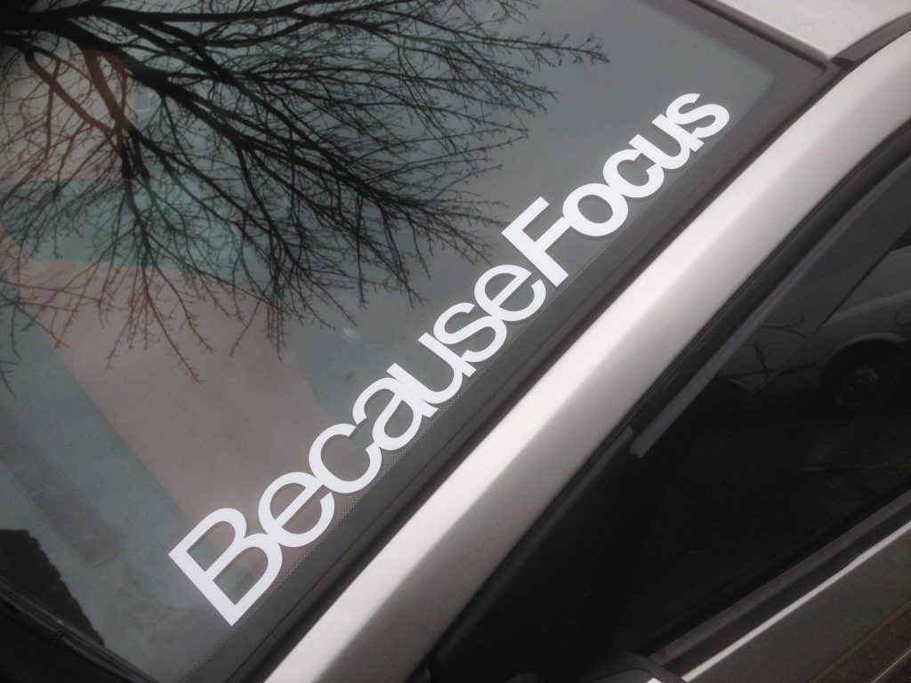 Because Focus Windscreen Sticker Ford Focus RS ST all colours – GM Decals