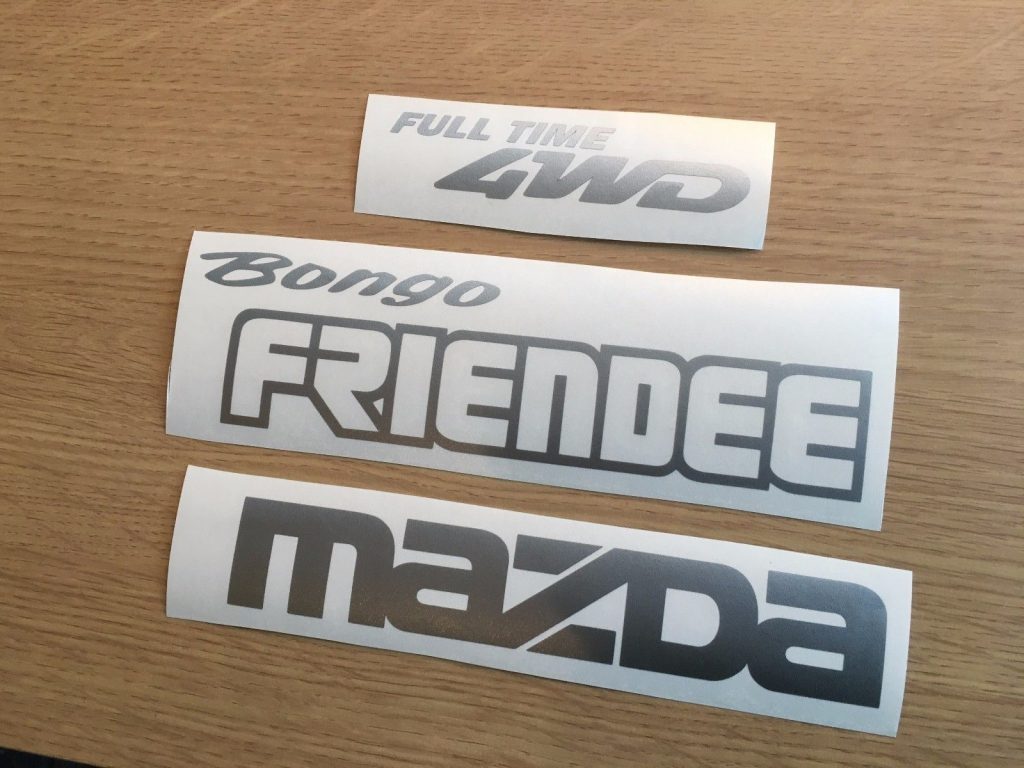 Mazda Bongo 4WD Friendee Tailgate Replacement decal sticker kit. non ...