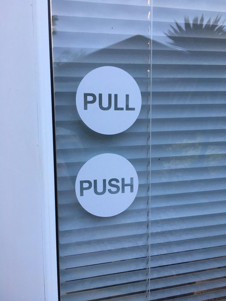 2 Pairs Pull Push Door Stickers Shop Window Cafe Restaurant Vinyl Sign ...