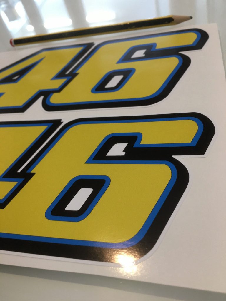 Large 2 x Valentino Rossi Sticker Number 46 sticker vinyl 190mm x 80mm ...