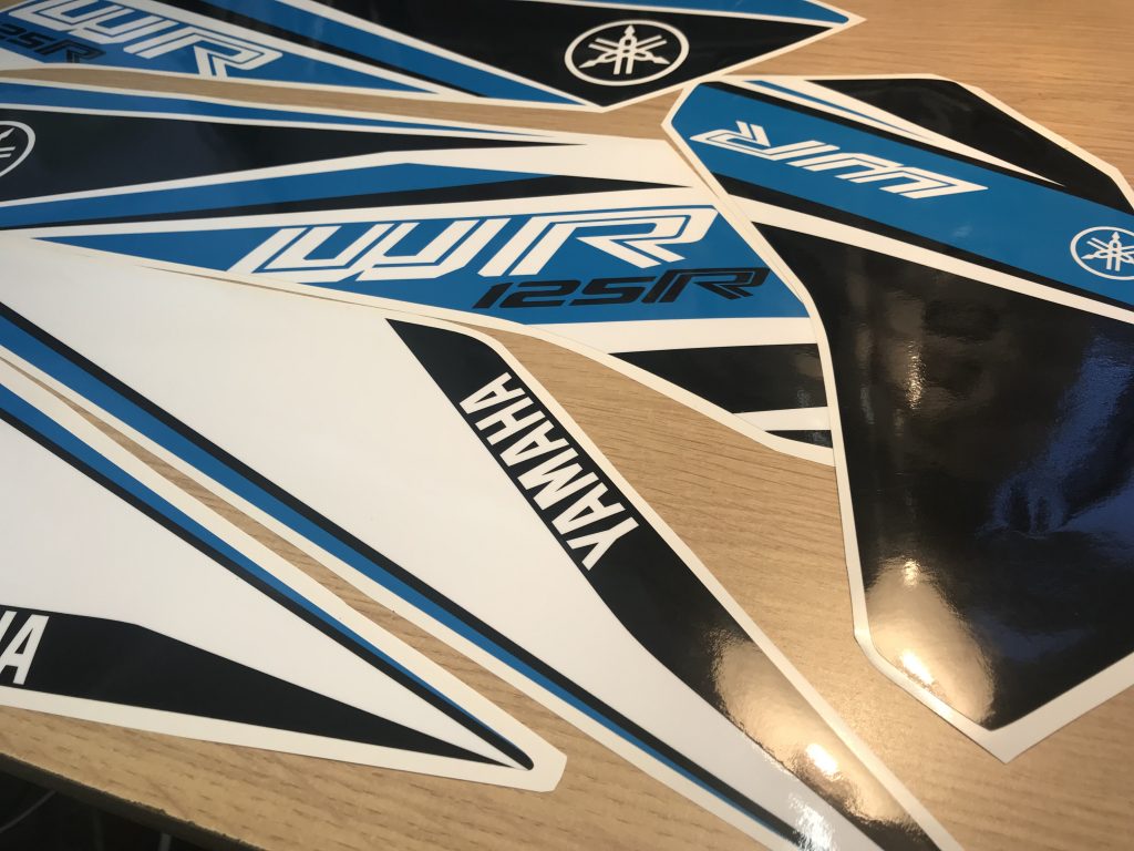 5 Piece Decal stickers kit for Yamaha wr 125r 09-17 Blue Remanufactured ...
