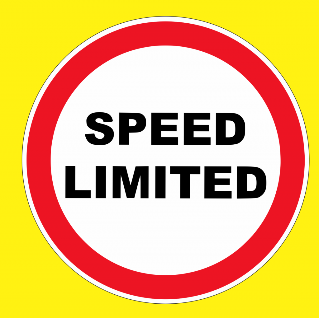 2 x Speed Limited To 56 60 62 68 70 MPH speed restriction stickers 80mm ...